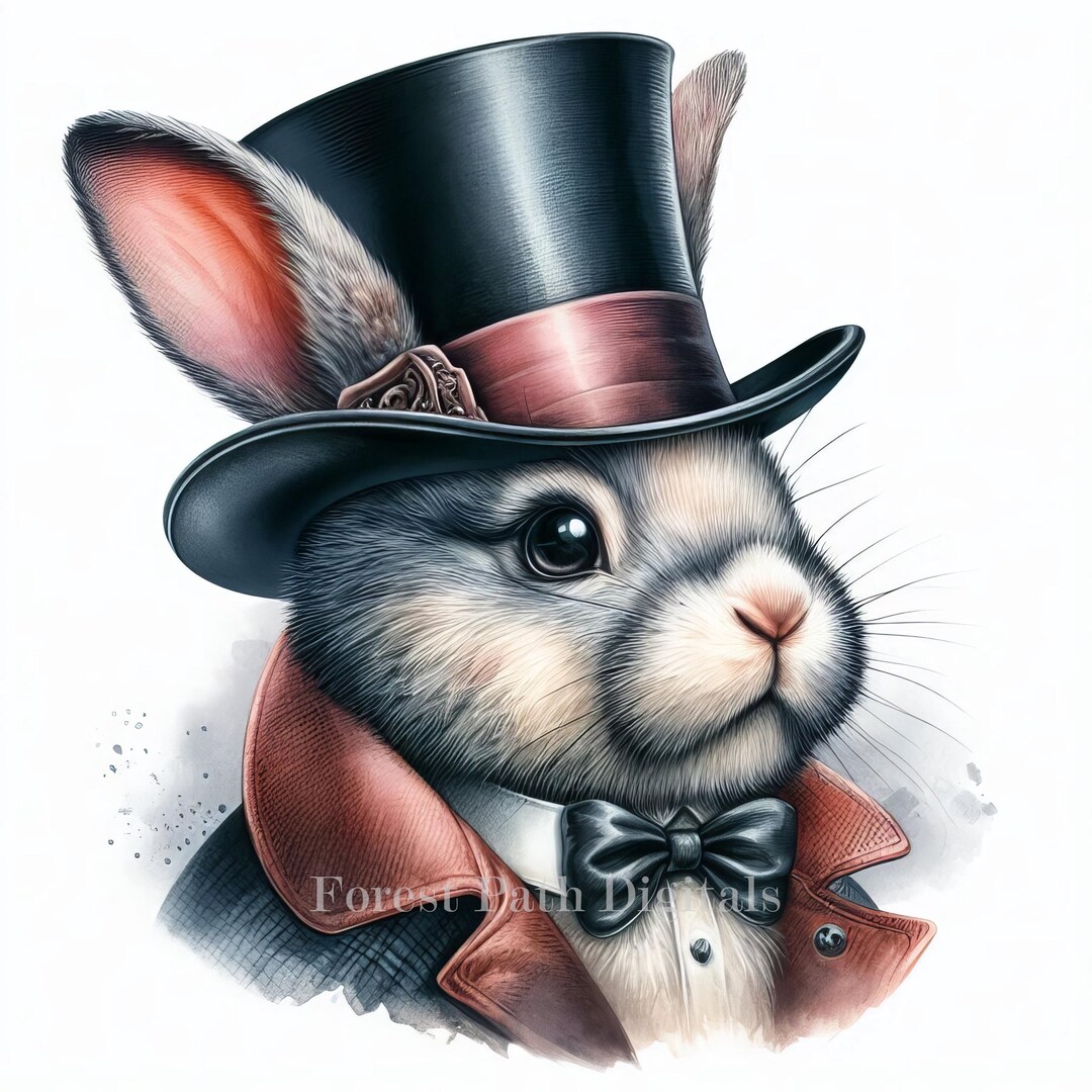 Dapper Bunny - Clip Art Bundle, Digital Files Download, Whimsical ...