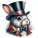 Dapper Bunny - Clip Art Bundle, Digital Files Download, Whimsical ...