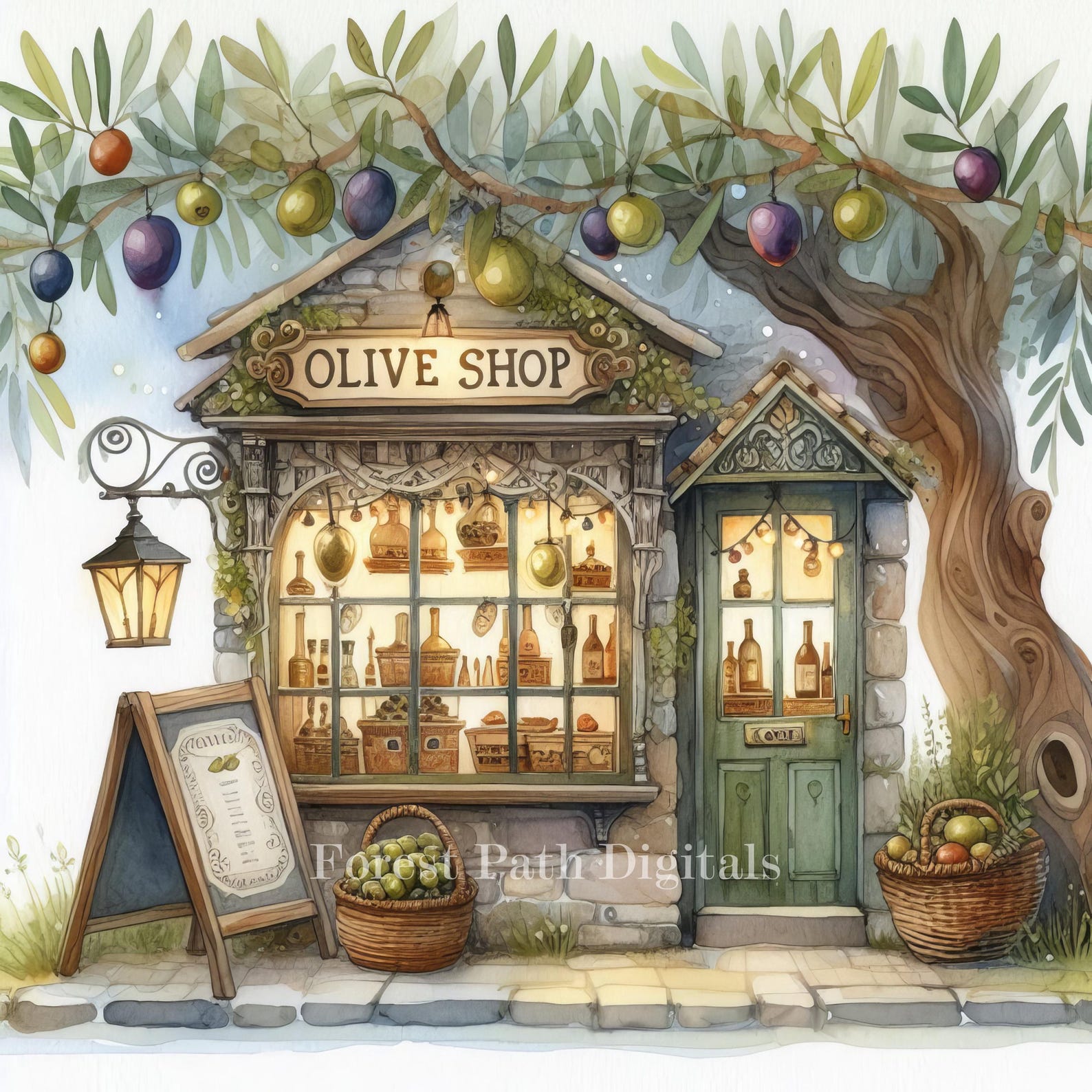Olive Shop- Clip Art Bundle, Digital Files Images Download, Whimsical ...