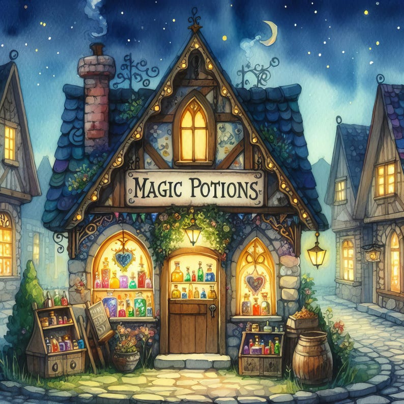 Magic Potions Shop - Clip Art Bundle, Digital Files Images Download ...