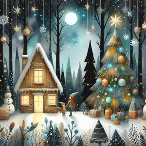 Magical Christmas Forest - Clip Art Bundle, Digital Download, Digital ...