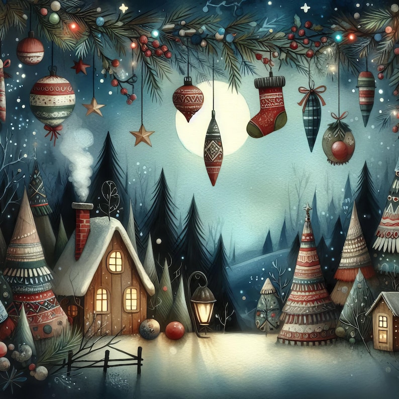 Magical Christmas Forest - Clip Art Bundle, Digital Download, Digital ...