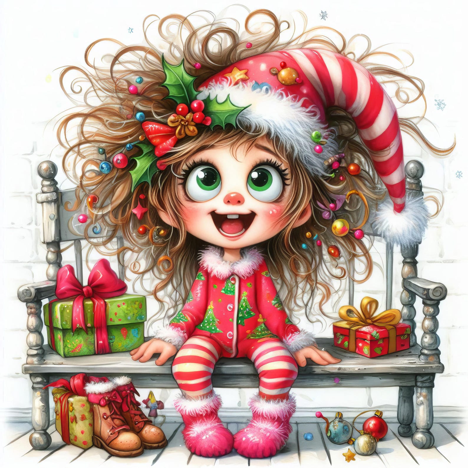 Waiting for Santa Clip Art Bundle, Digital Download, Digital Files ...