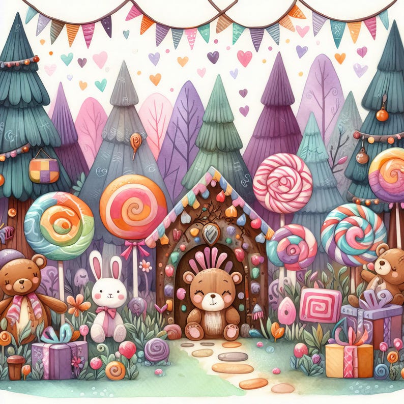 Magical Candy Forest V2 - Clip Art Bundle, Digital Download, Digital ...