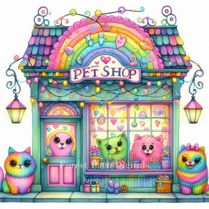 Rainbow Pet Shop - Clip Art Bundle, Digital Download, Digital Files ...