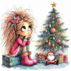 Waiting for Santa - Clip Art Bundle, Digital Download, Digital Files ...
