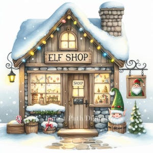 Christmas Elf Shop - Clip Art Bundle, Digital Download Images Files ...
