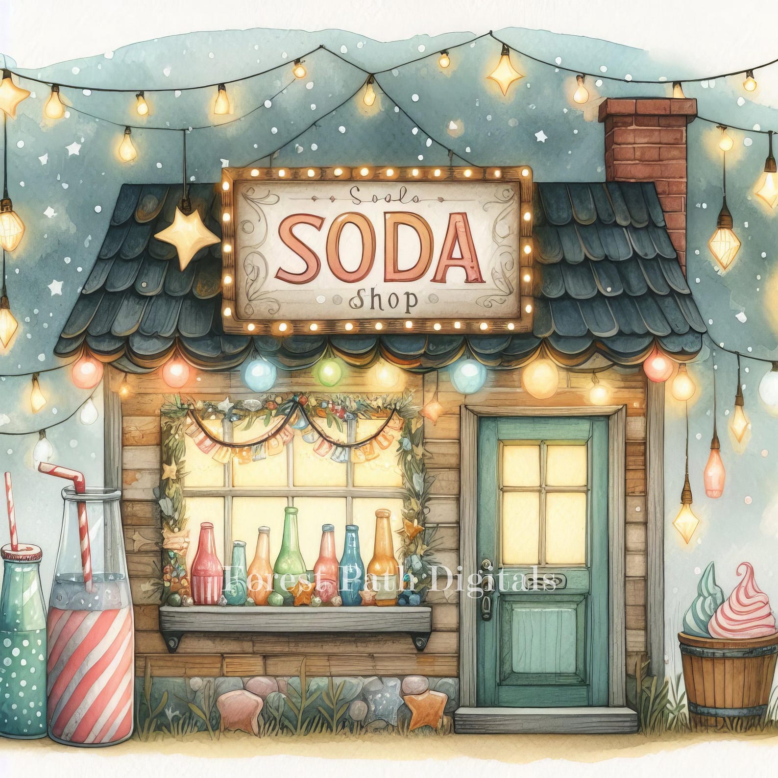 Soda Shop - Clip Art Bundle, Digital Download, Digital Files, Whimsical ...