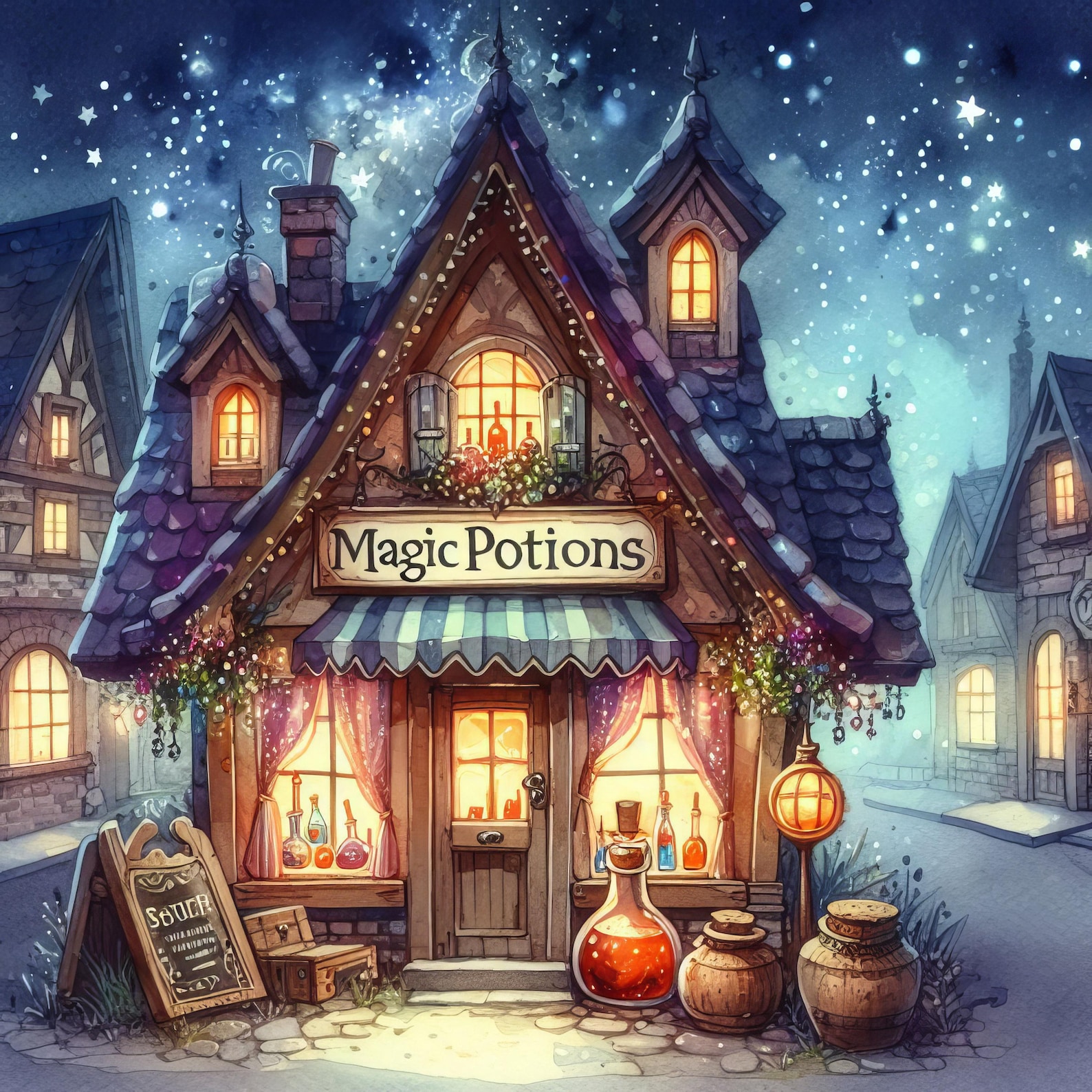 Magic Potions Shop - Clip Art Bundle, Digital Files Images Download ...
