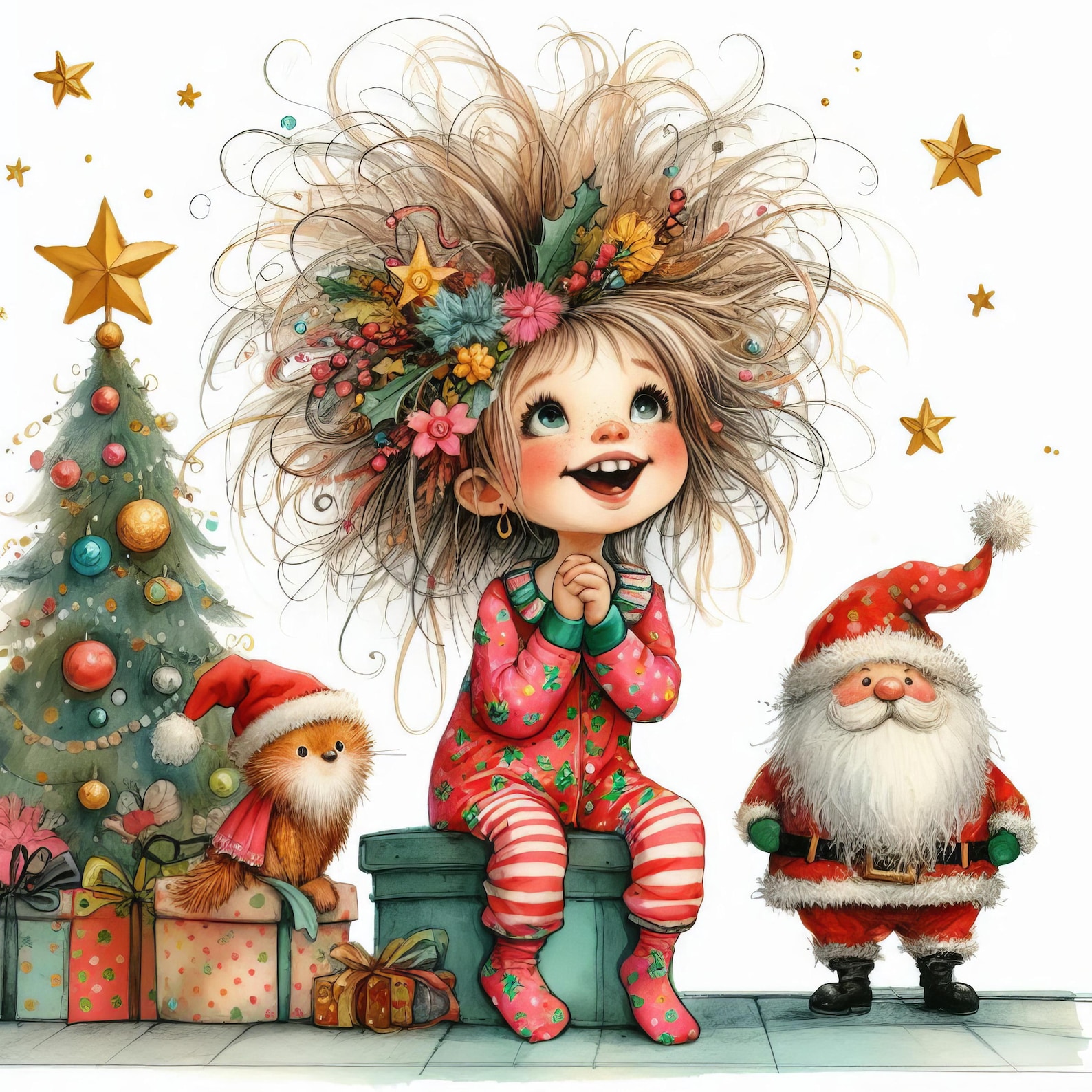 Waiting for Santa Clip Art Bundle, Digital Download, Digital Files ...