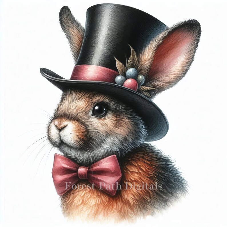 Dapper Bunny - Clip Art Bundle, Digital Files Download, Whimsical ...