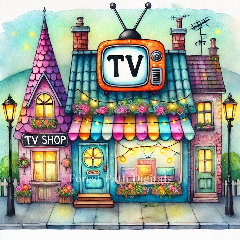 TV Shop - Clip Art Bundle, Digital Download, Digital Files, Whimsical ...