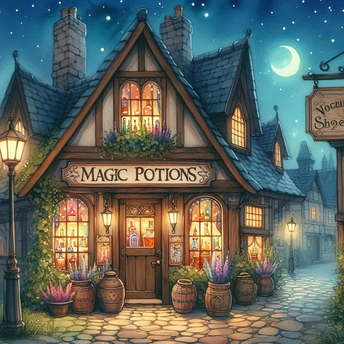 Magic Potions Shop - Clip Art Bundle, Digital Files Images Download ...