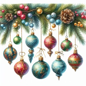 Classic Christmas Ornaments - Clip Art Bundle, Digital Download ...