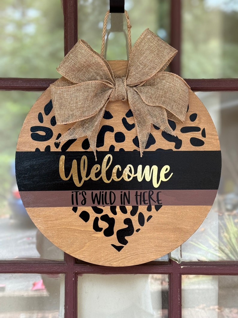 Leopard Print Welcome Sign - Etsy