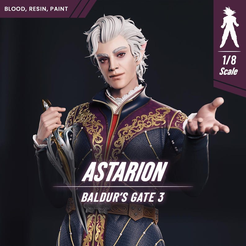 Astarion - Baldur's Gate 3 | Paintable Figure | 14K HD Resin Garage Kit ...