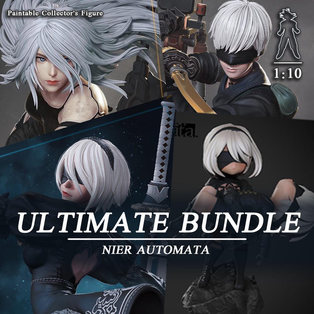 Nier Automata - Ultimate Bundle | Figurine à Peindre Imprimer En 3D | Garage Kit 14 K HD | Pour ...
