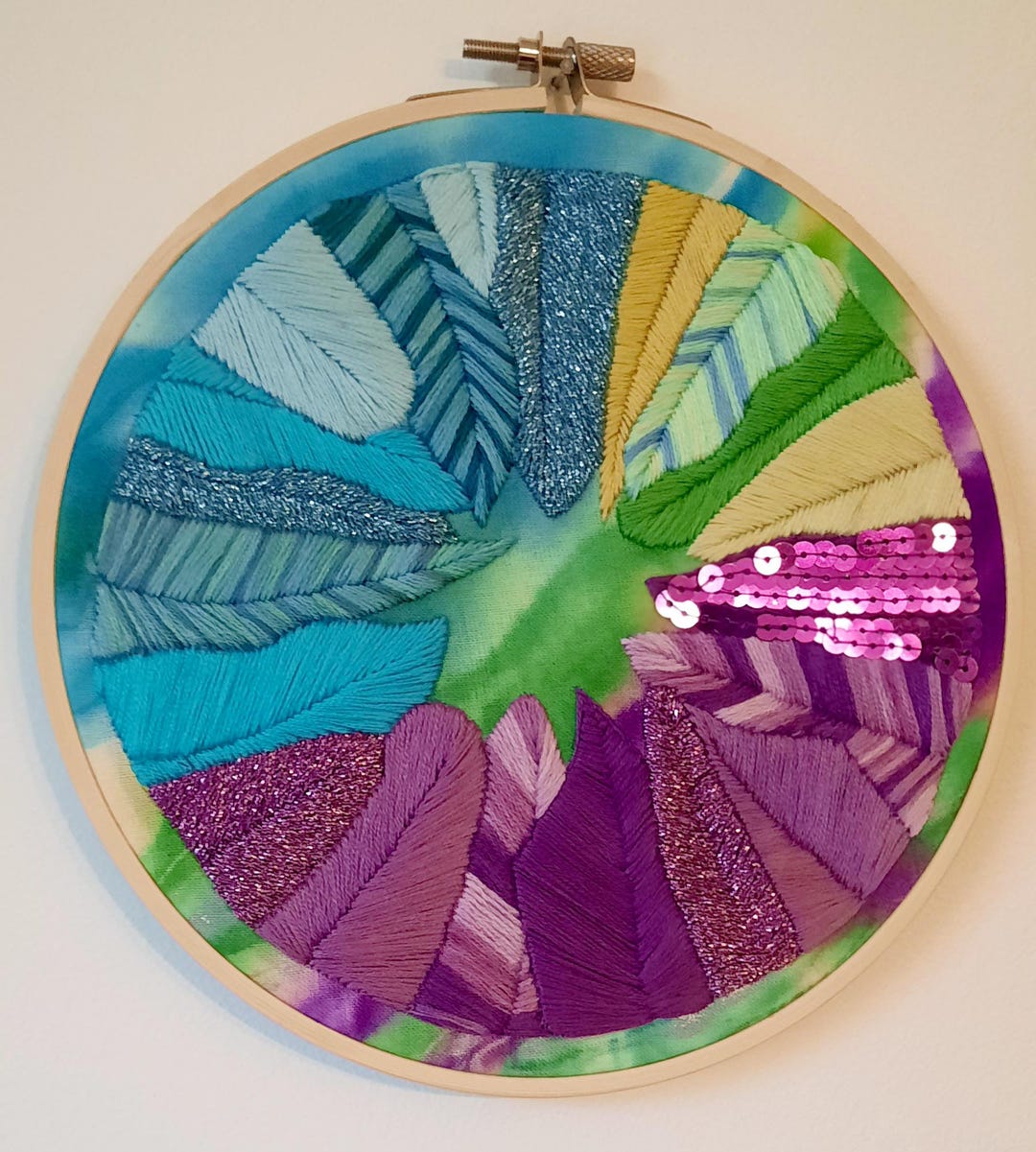 SPRING Feathers/embroidery Art/ Modern Embroidery/ Textile Art/gift for ...