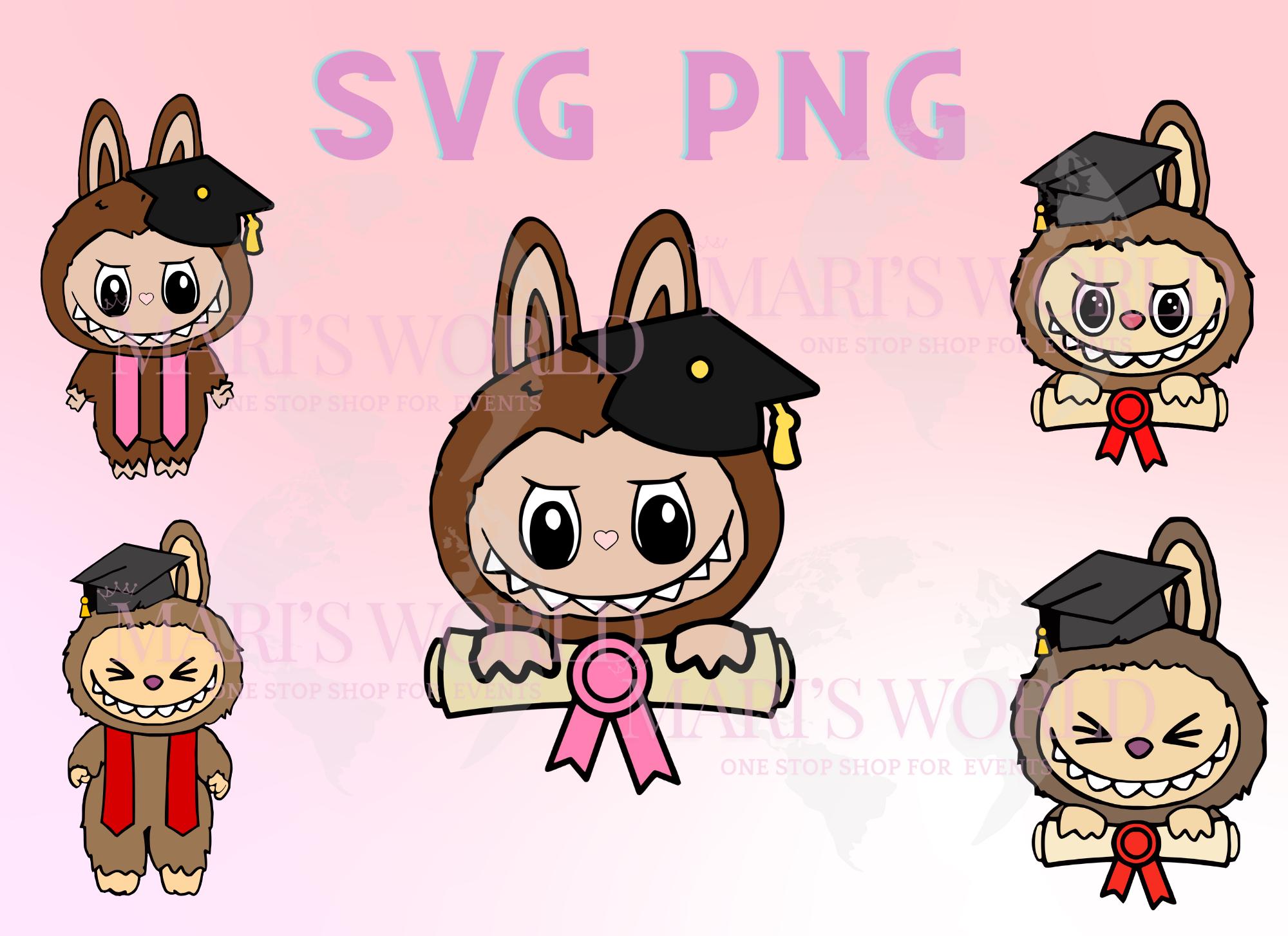 Labubu Grad SVG PNG - Etsy