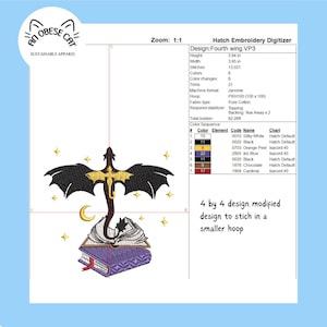 Fourth Wing Inspired | Machine Embroidery Design File | 5x7 | PES JEF ...