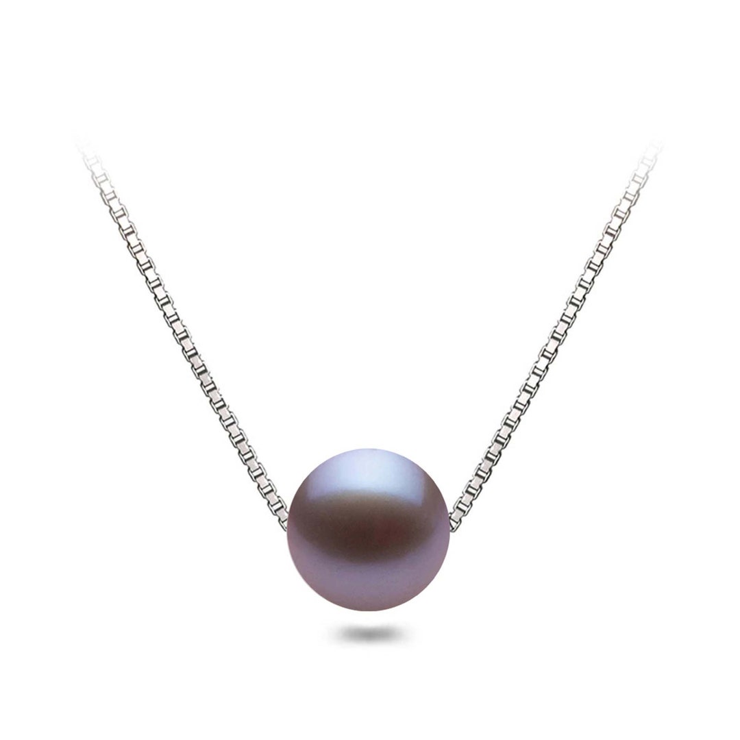 Floating Lilac Pearl Pendant - Japanese Pearl Necklace - Freshwater ...