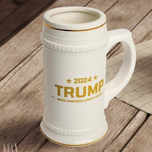 Trump 2024 Beer Stein Mug Make America Great Again, German Style Trump ...