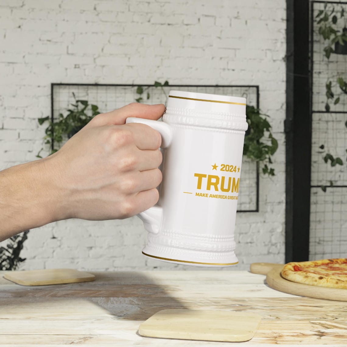 Trump 2024 Beer Stein Mug Make America Great Again, German Style Trump ...