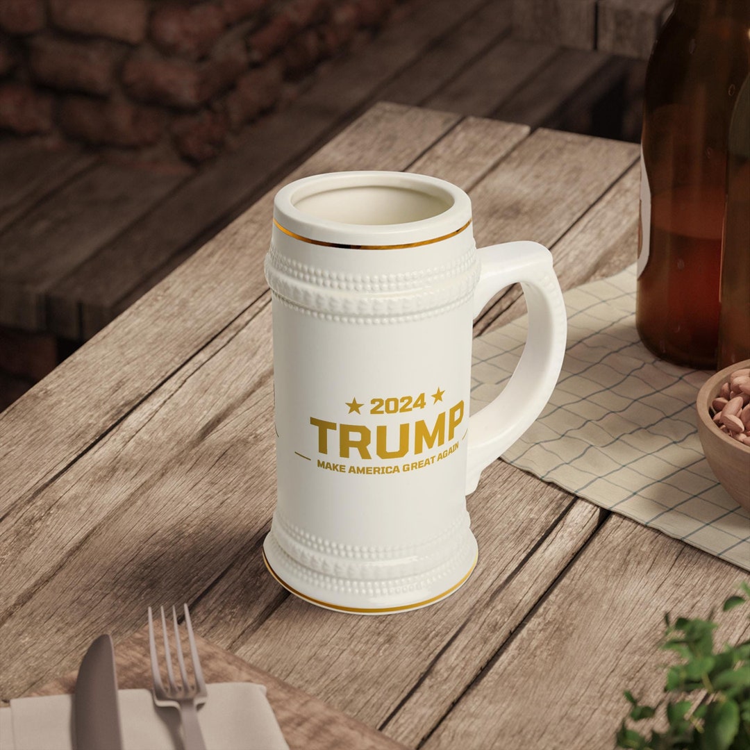 Trump 2024 Beer Stein Mug Make America Great Again, German Style Trump ...