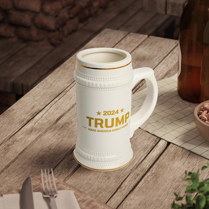 Trump 2024 Beer Stein Mug Make America Great Again, German Style Trump ...
