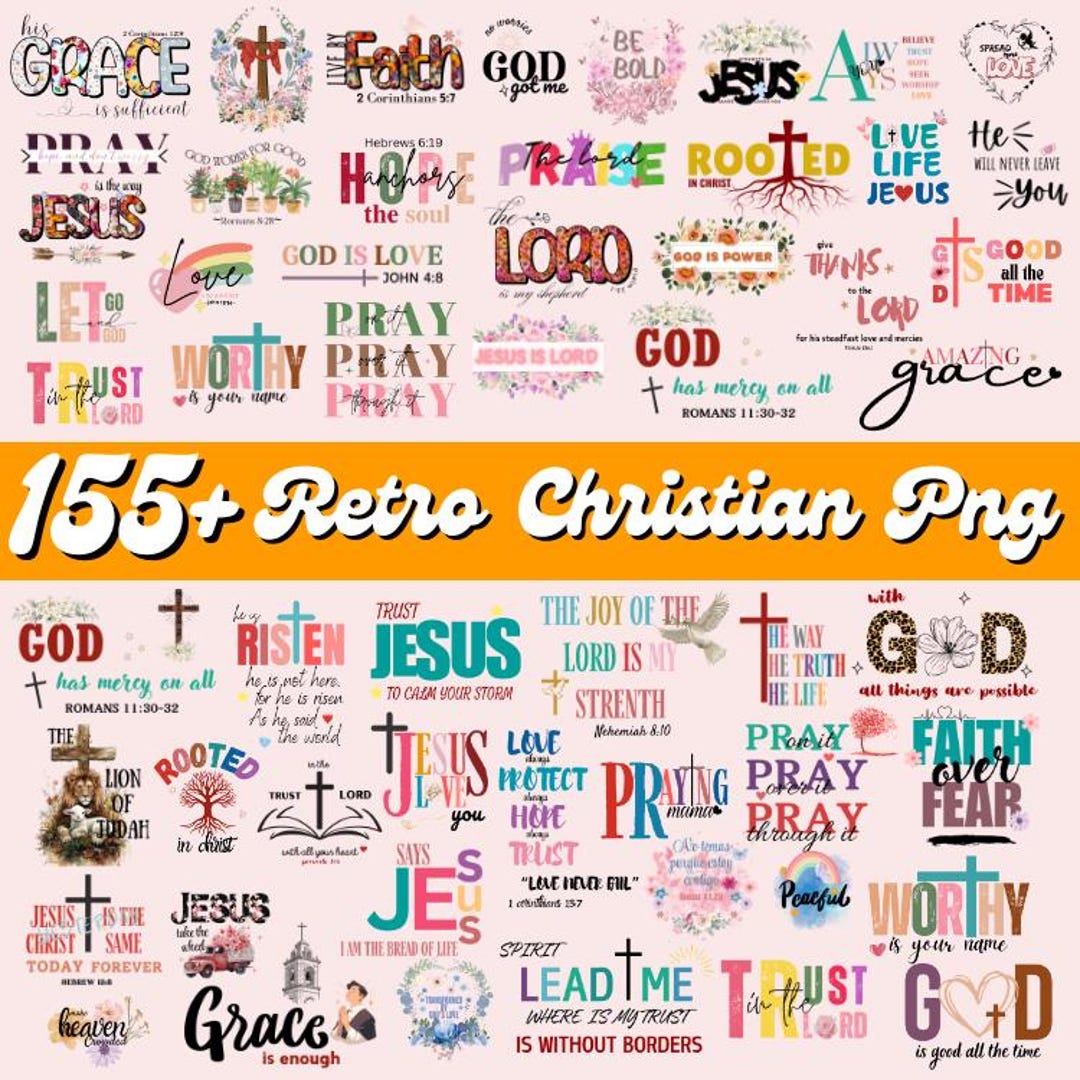 155+ Retro Christian Png Designs, Colorful Christian Png, Jesus Png ...