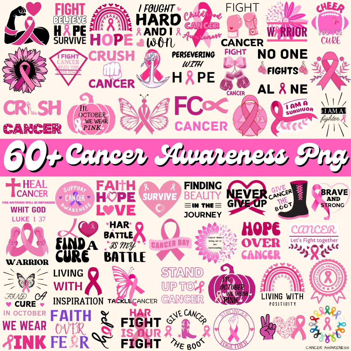 60 + Cancer Awareness Png Bundle, Cancer Survivor Png, Breast Cancer ...