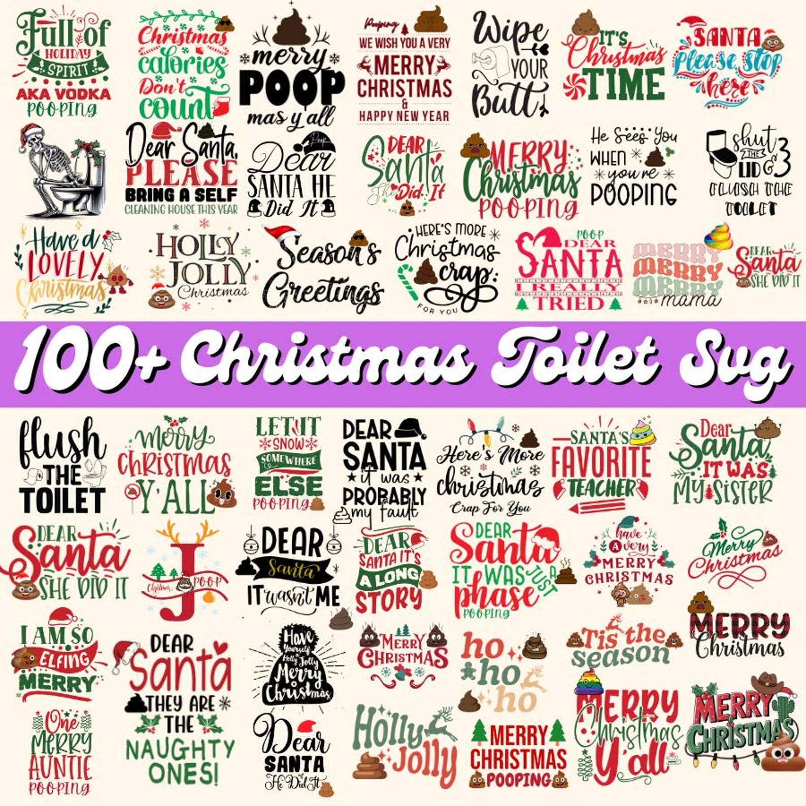 Christmas Toilet Svg Bundle, Christmas Toilet Paper Svg, Christmas ...