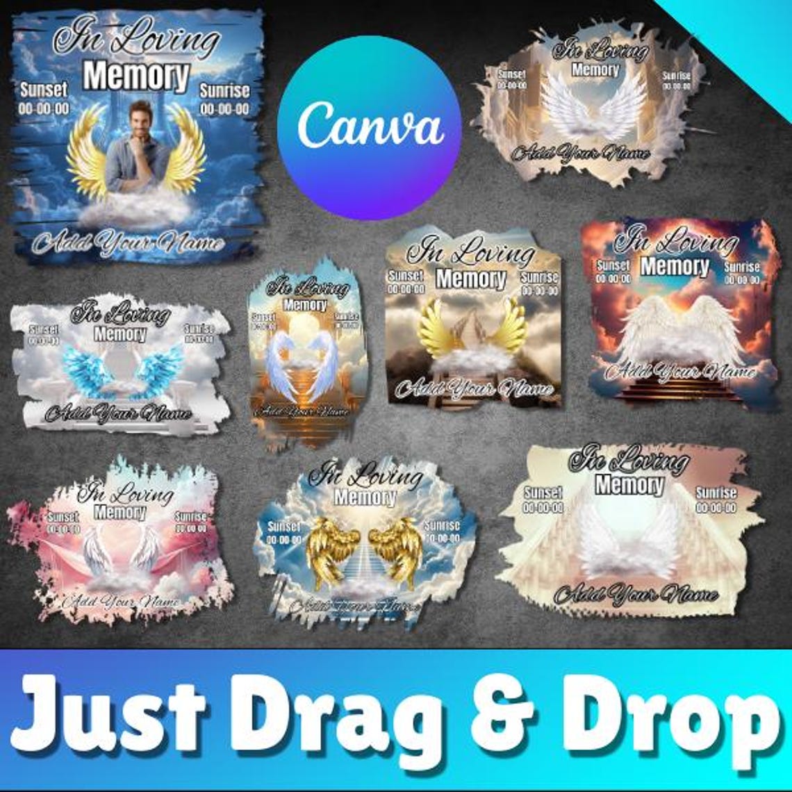 20 in Loving Memory Template, Heaven Background, in Loving Memory ...