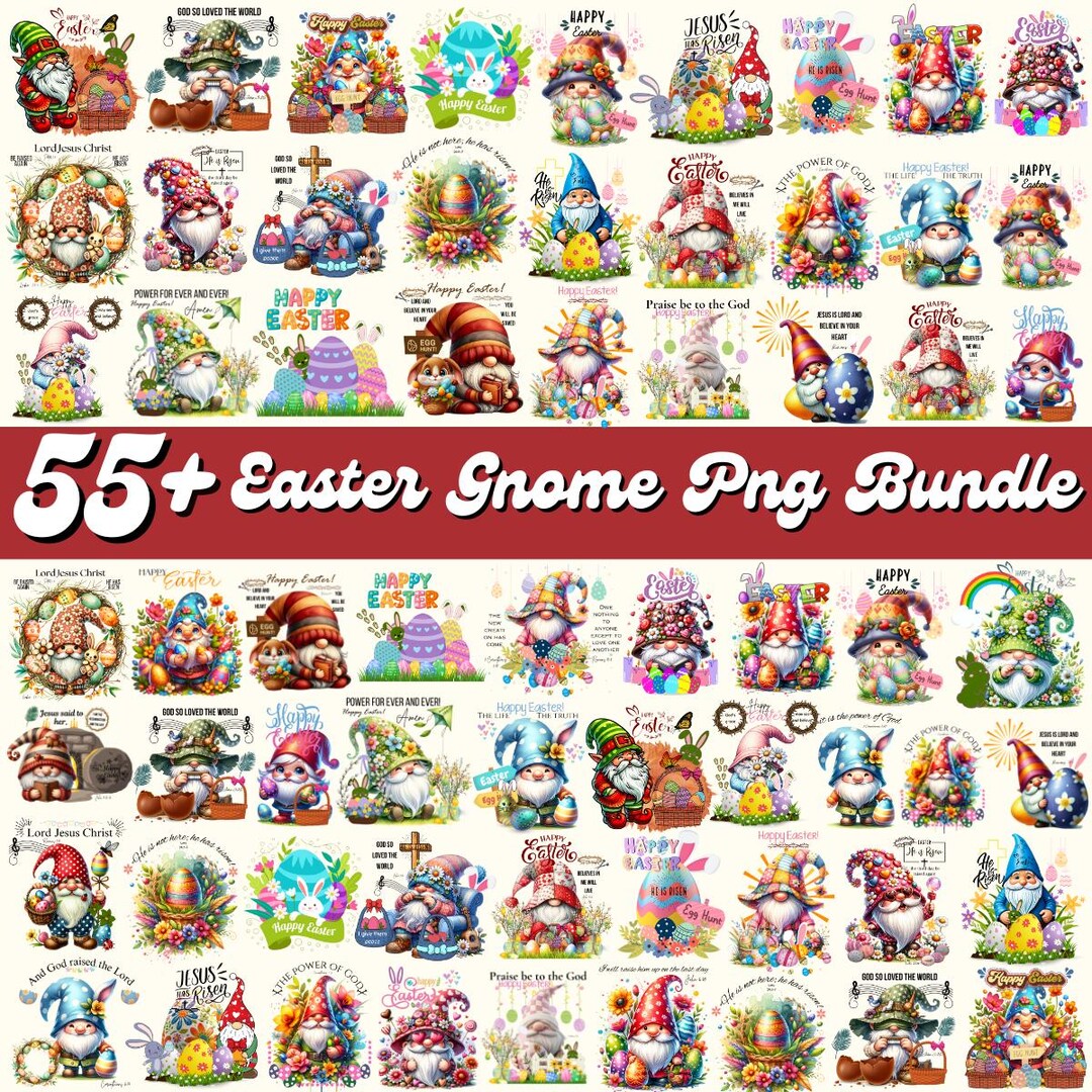 55 + Easter Gnome Png Bundle, Cute Gnome Clipart, Easter Egg Gnome Png ...