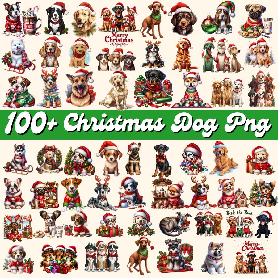 100 + Christmas Dog Png Bundle, Christmas Dog Sublimation, Christmas ...