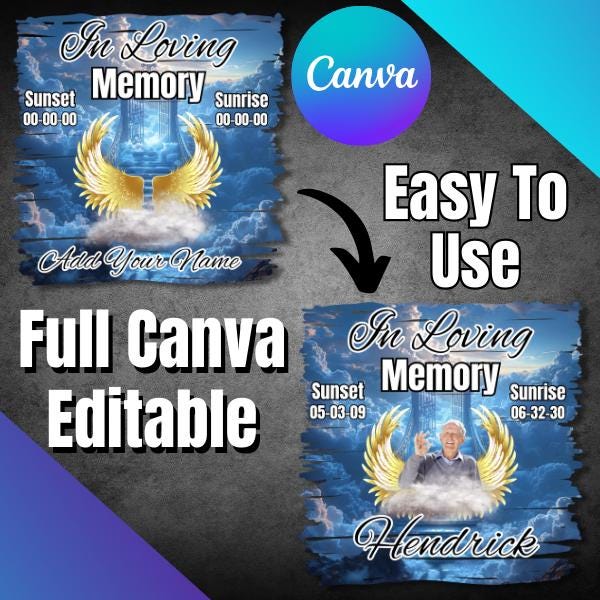 20 in Loving Memory Template, Heaven Background, in Loving Memory ...