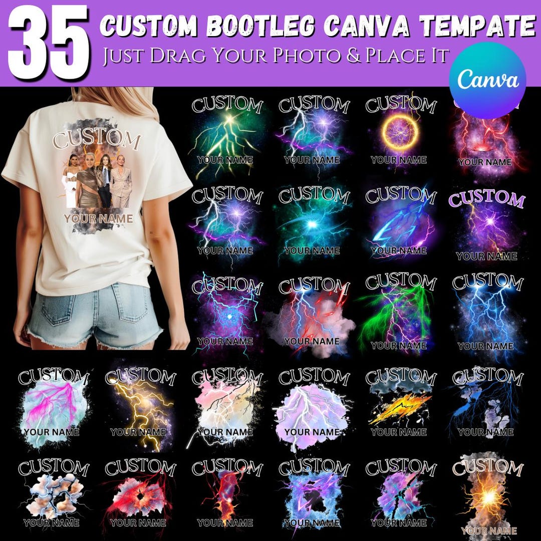 35 Custom Bootleg Rap Tee Canva Editable Template, Canva Bootleg Frame ...