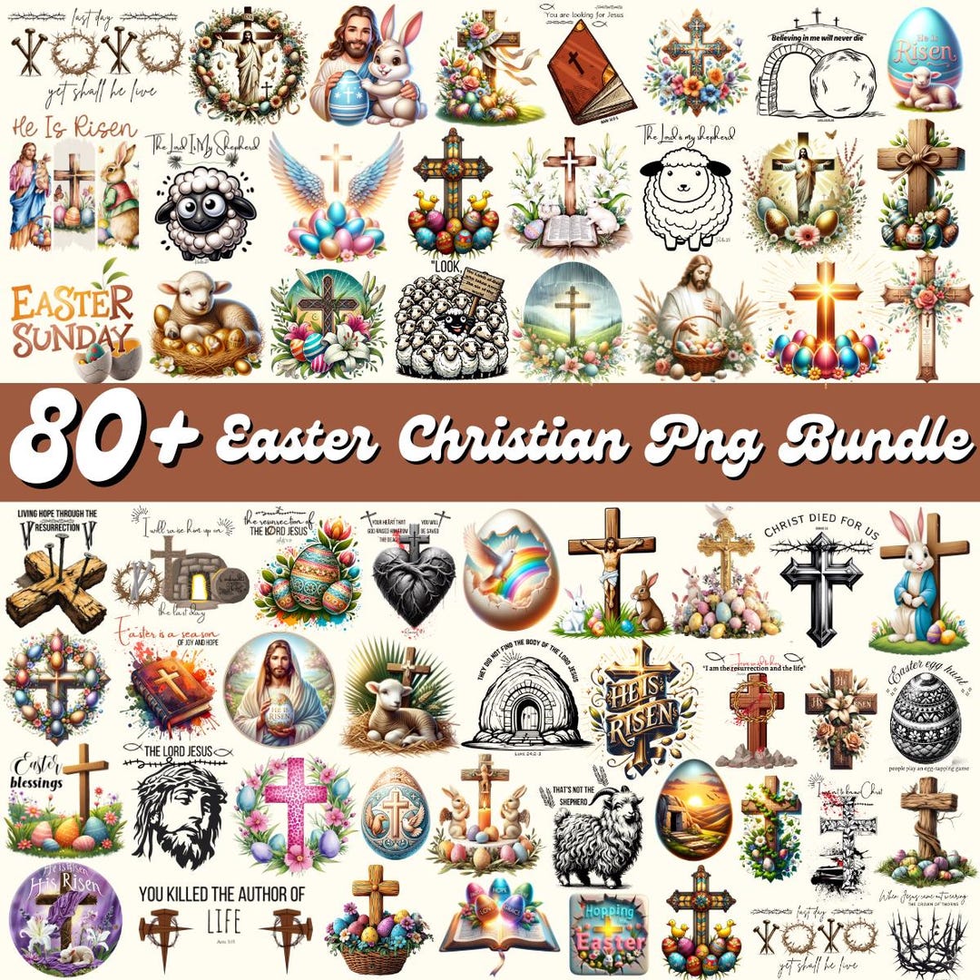 80+ Easter Christian Png Bundle Designs, Easter Tshirt Png, Easter ...