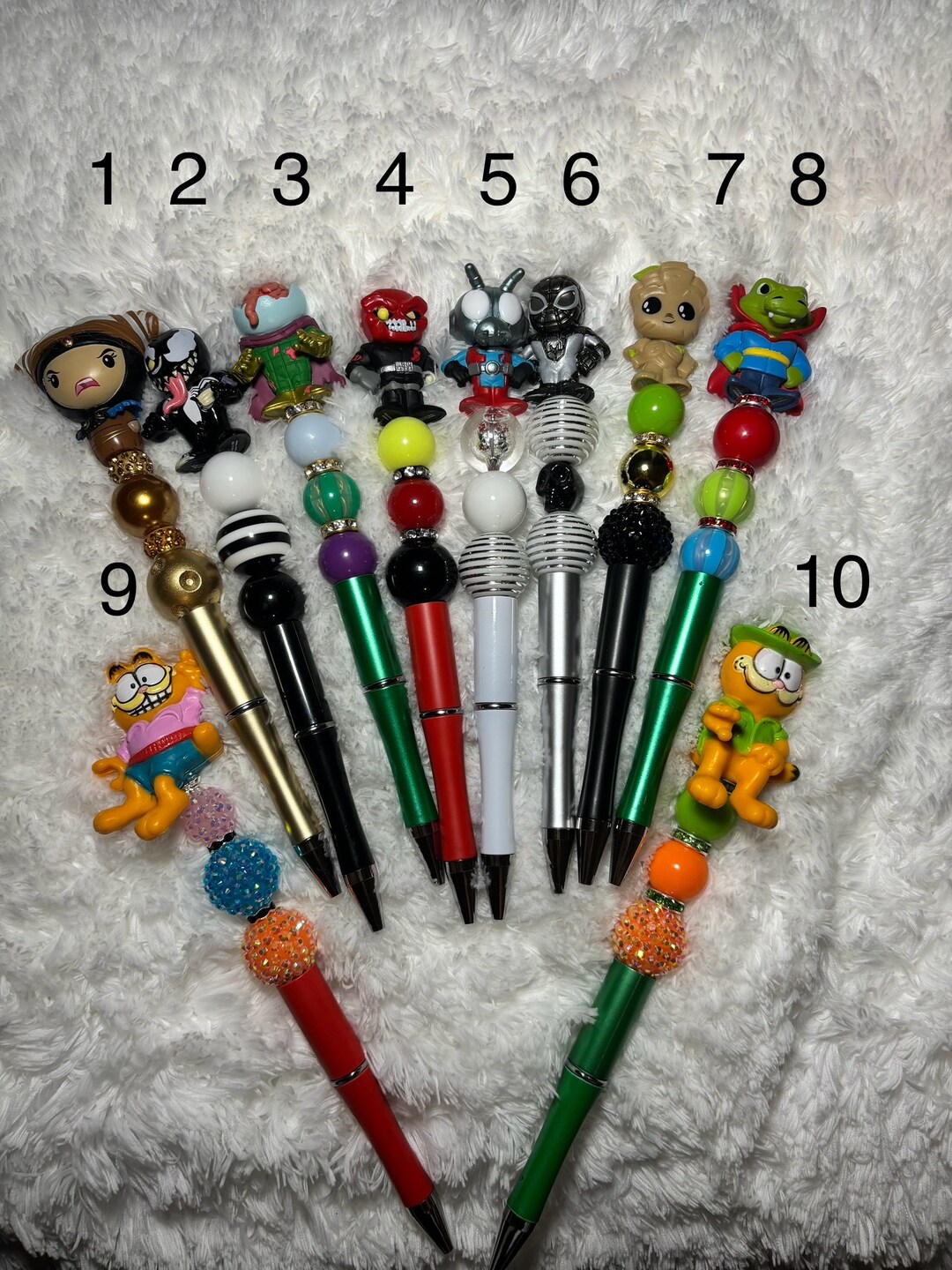 Character Pens Marvel , Power Rangers & Garfield - Etsy