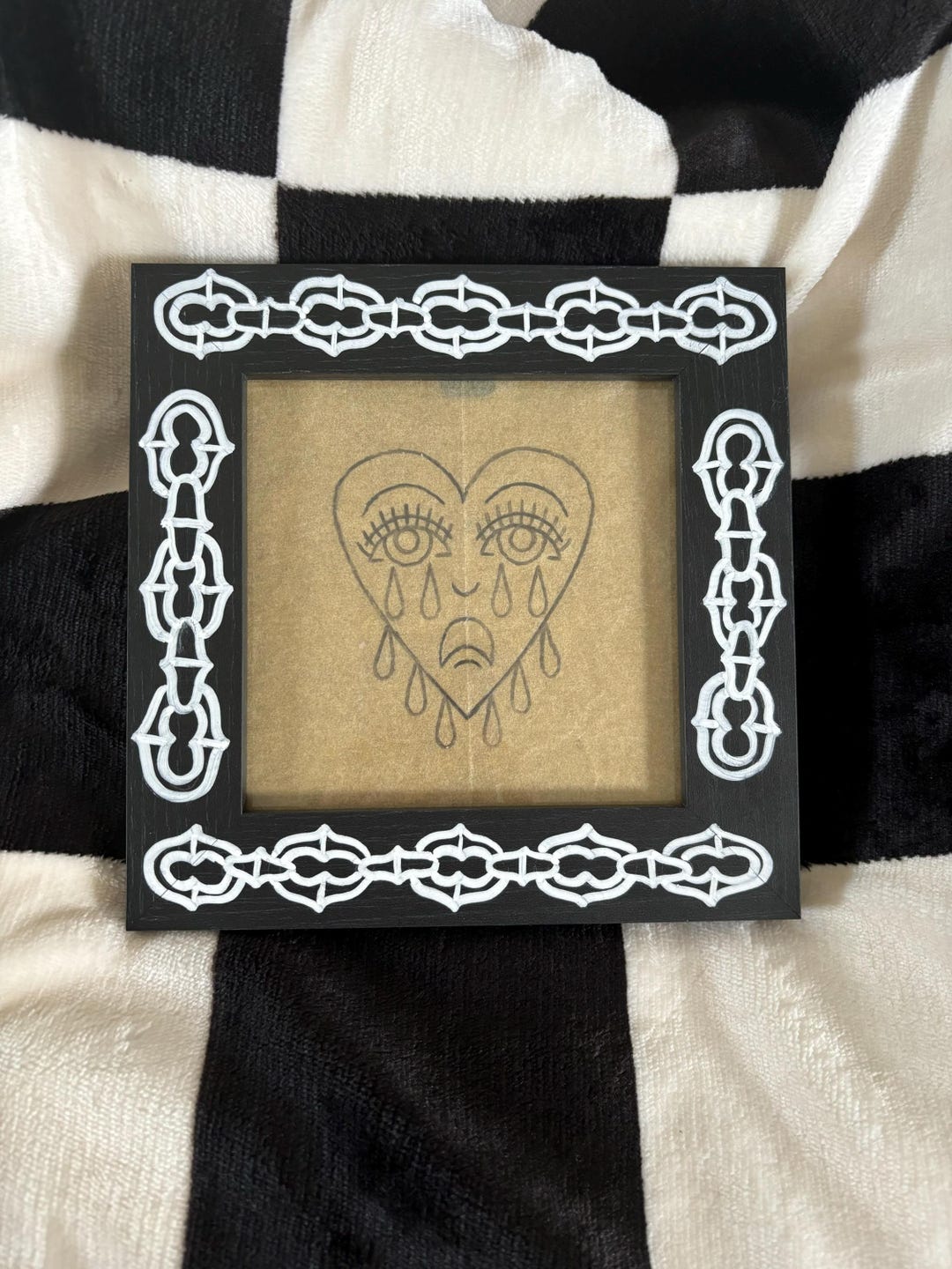 American Traditional Tattoo Chainlink Alternative Wooden Picture Photo ...