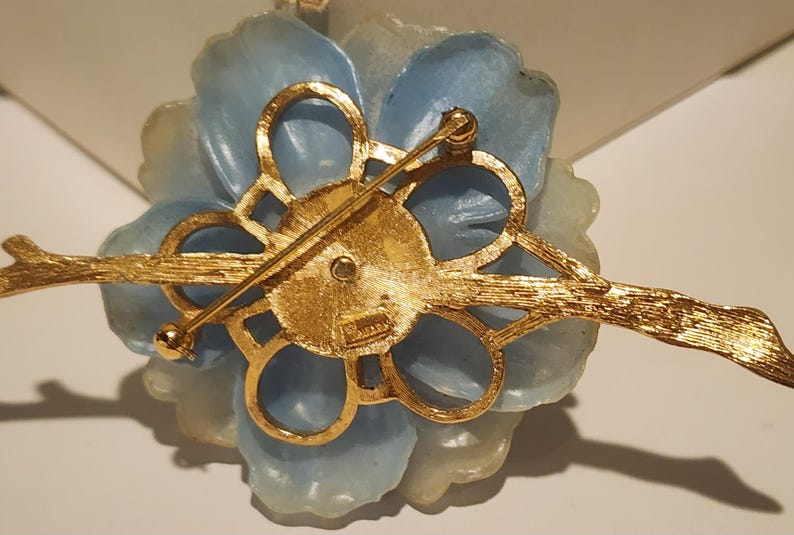 Rare Crown Trifari Blue Flower Brooch - Etsy