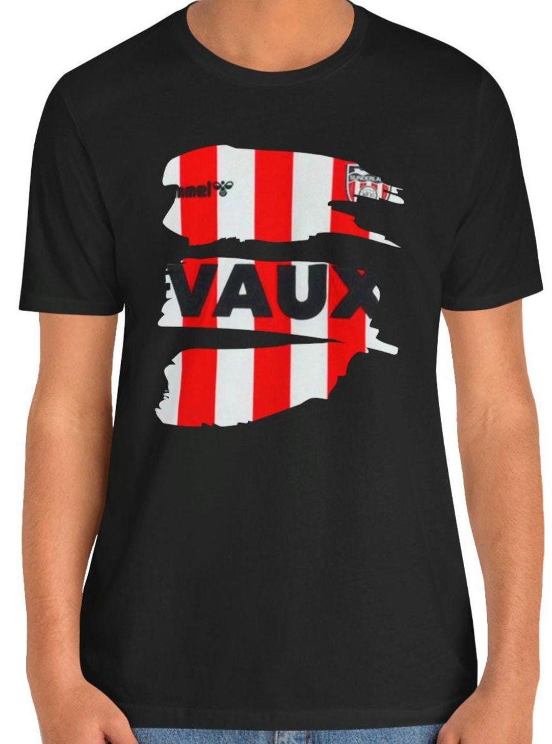Sunderland Retro Kit 1990 T Shirt, Black Cats Football Soccer Home Tee ...