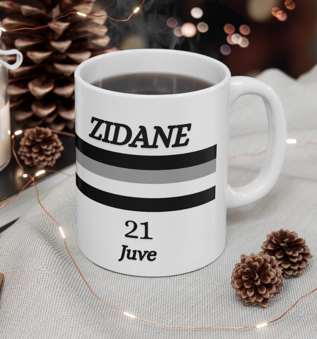 Zidane Juventus 21 Coffee Mug, Zinedine French Legend Football Cup ...