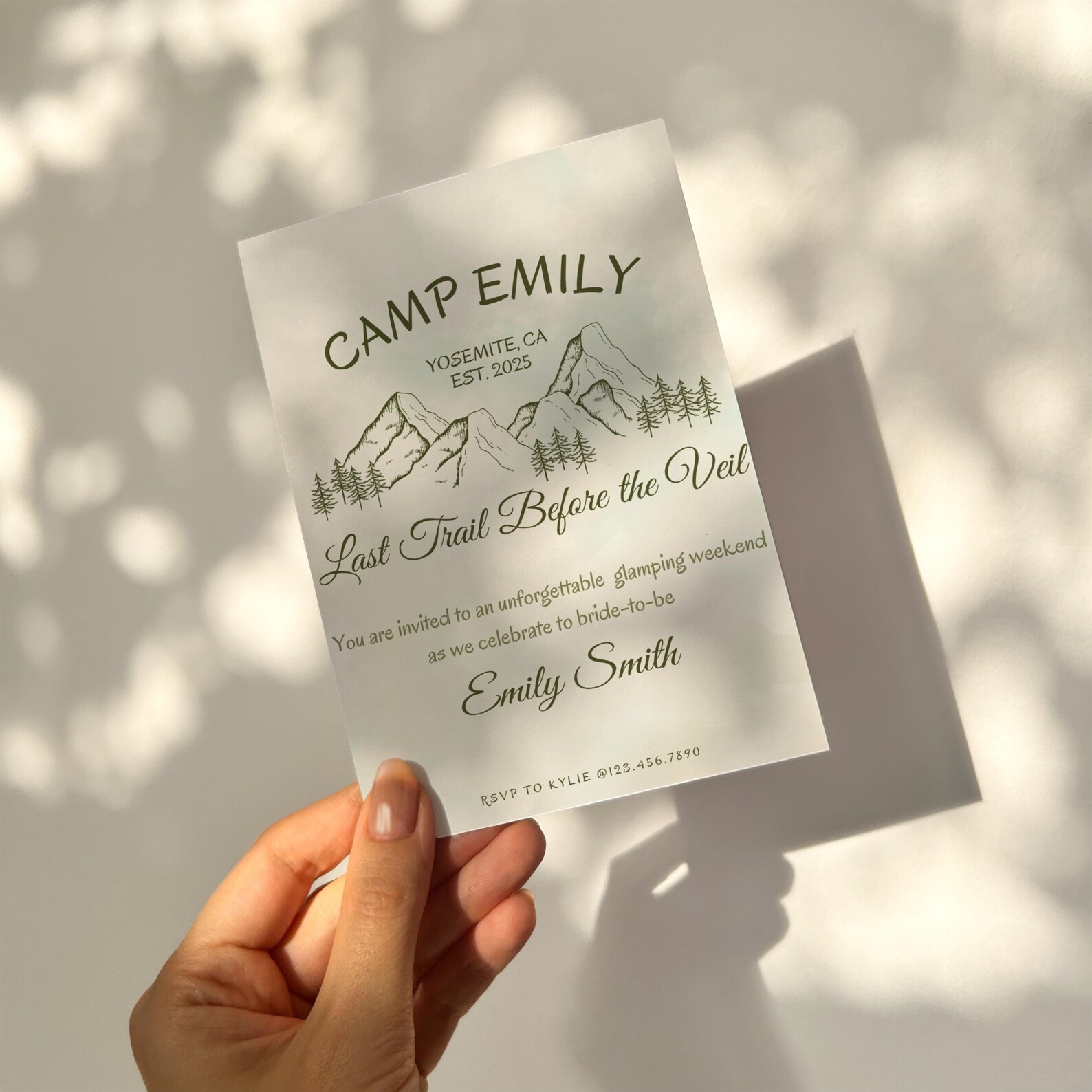 Camp Bachelorette Itinerary Template Camp Bach Invitation Last Trail ...