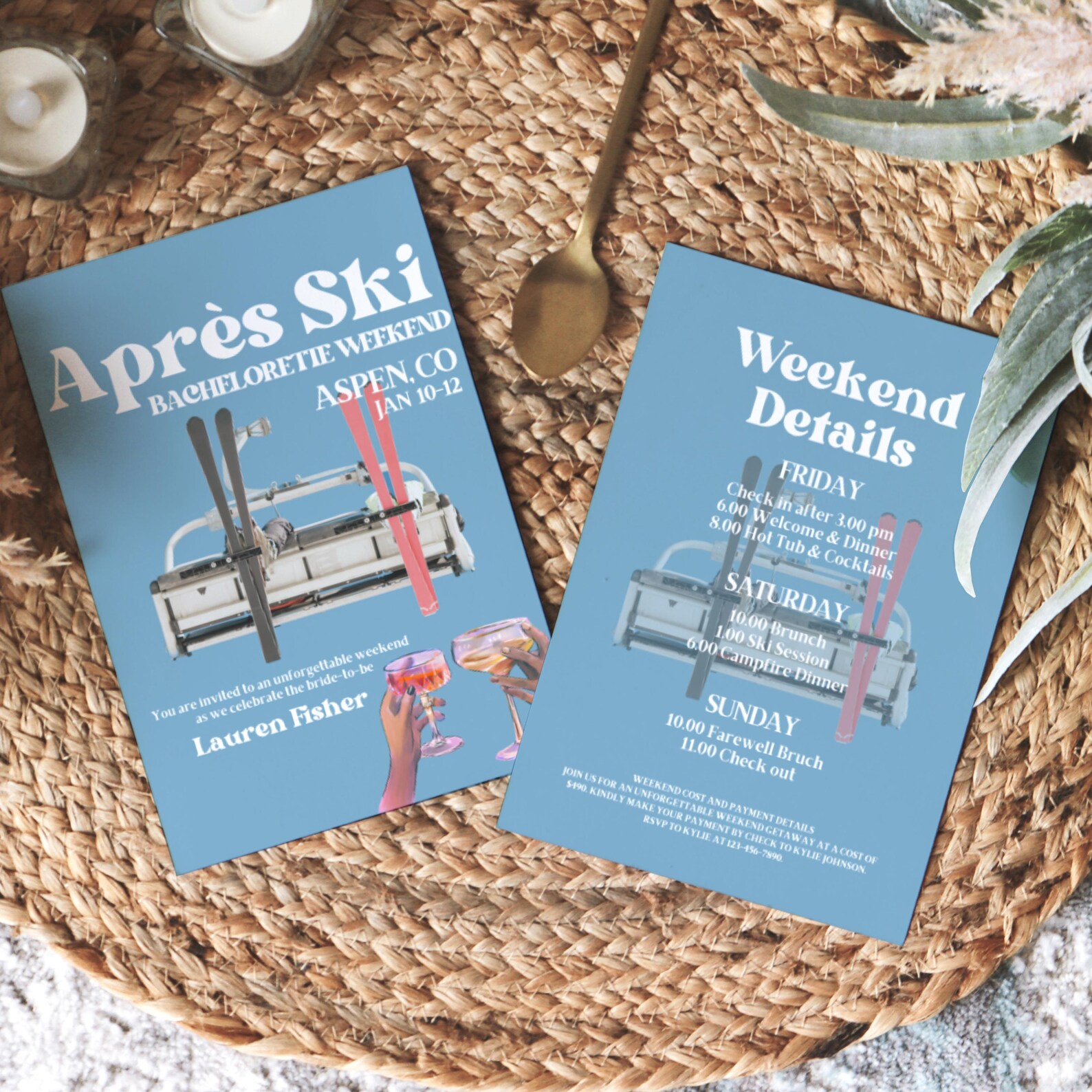 Editable Apres Ski Party Invitation, Ski Bachelorette Weekend Itinerary ...