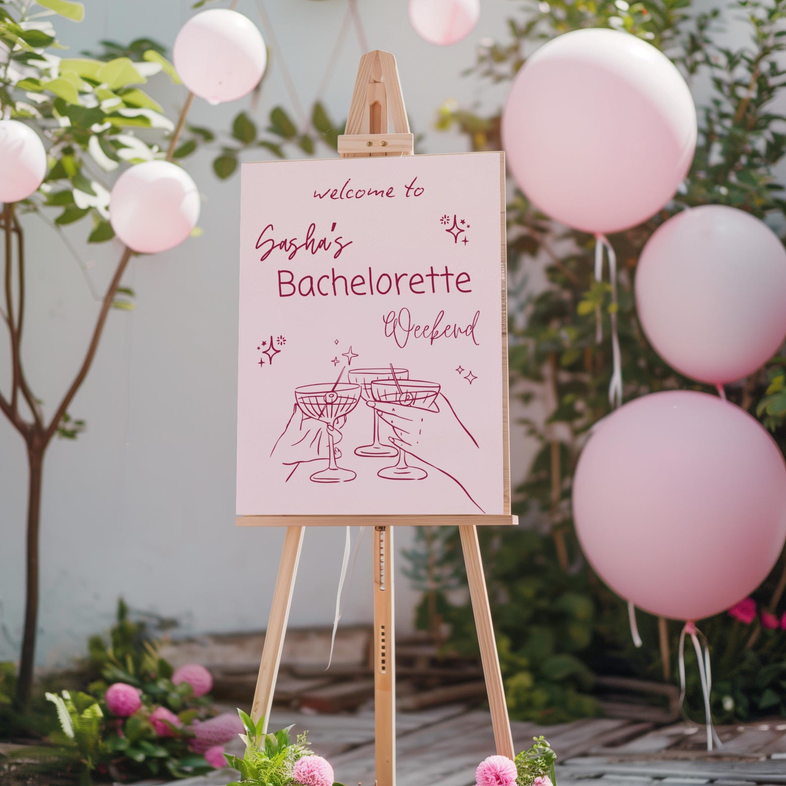 Hand Drawn Bachelorette Welcome Sign Template Editable Handwritten ...