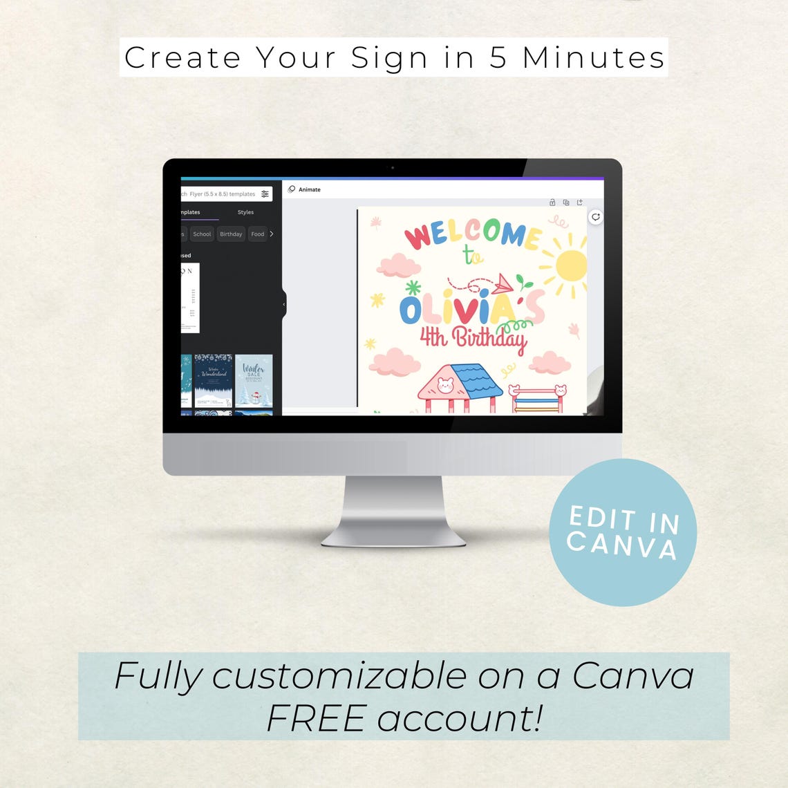 Playground Birthday Welcome Sign Template, Editable Park Birthday Party ...