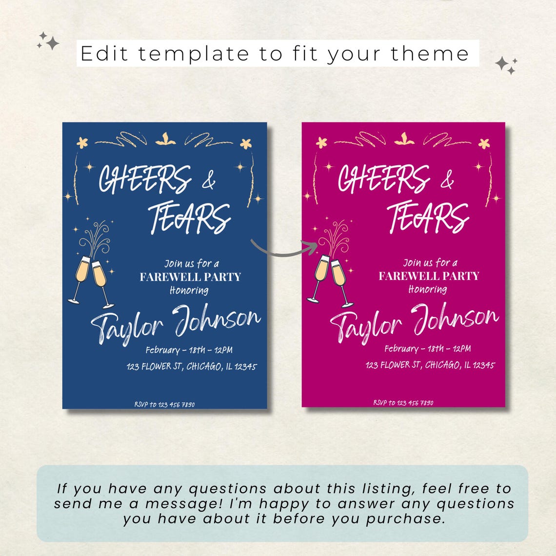 Farewell Party Invitation Template Printable Moving Away Invite Going ...