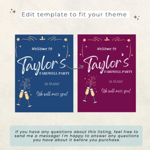 Farewell Party Welcome Sign, Editable Going Away Party, Moving Away ...