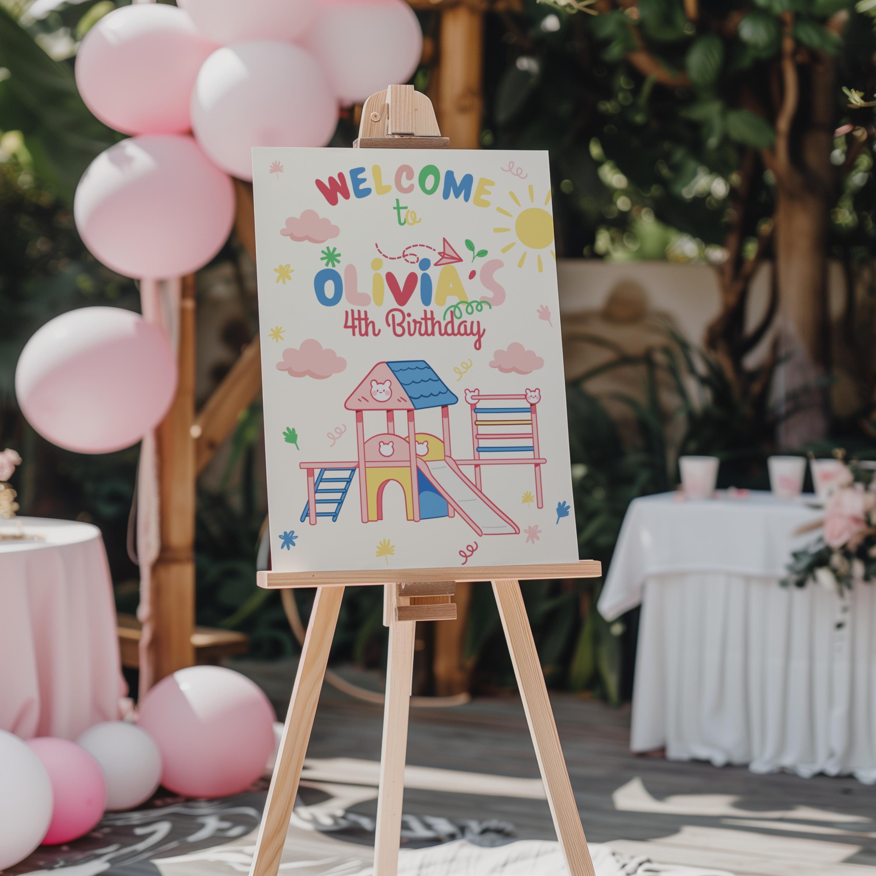 Playground Birthday Welcome Sign Template, Kids Park Party (digital ...